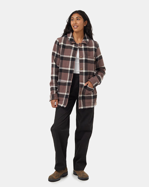 Womens Flannel Utility Jacket | Recycled Materials