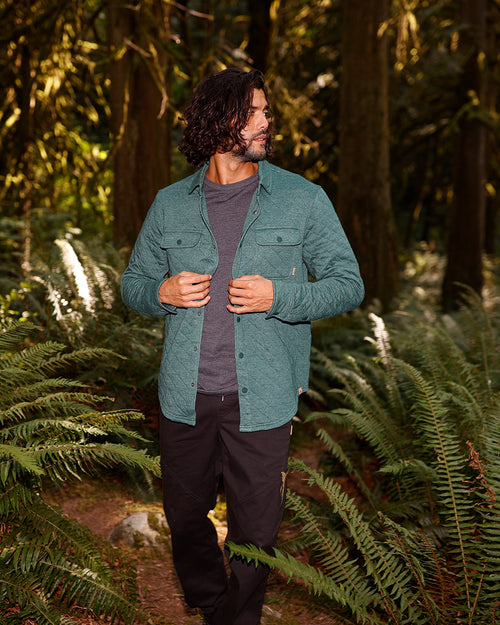Mens Quilted Colville Shacket | Recycled Materials