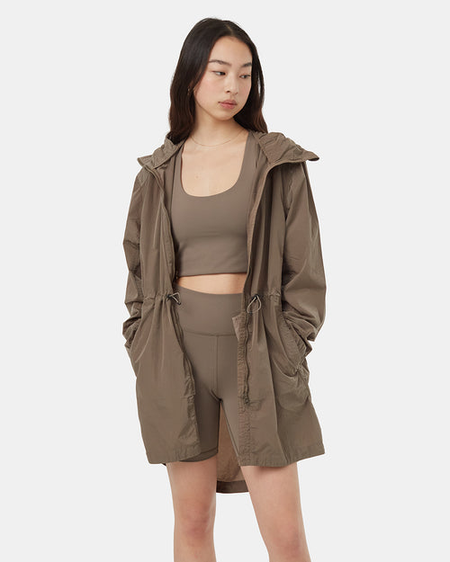 Womens Recycled Nylon Long Jacket | Recycled Nylon