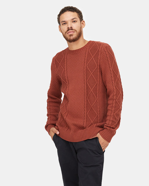 Mens Highline Cable Crew | Organic Cotton